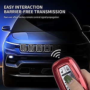 SK CUSTOM Smart Key Fob Case Red TPU Protective Cover Compatible with Chrysler Pacifica 3 5 6 7 Button Keyless Entry Remote