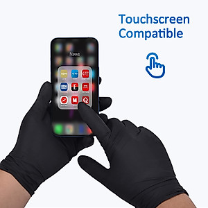 Schneider Nitrile Exam Gloves, Black, 4 mil, Latex-Free, Disposable Gloves for Medical Examination, Cleaning Gloves, Food Prep Gloves, Powder-Free, Food Safe Rubber Gloves, 100-ct Box (Large)