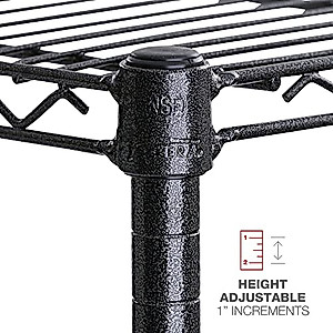 Alera NSF Certified 6-Shelf Wire Shelving Kit, 48w x 18d x 72h, Black Anthracite