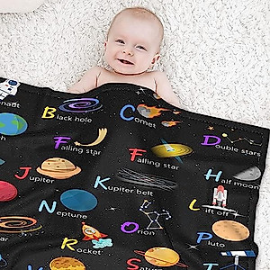 Planet Alphabet Blanket Special Blanket Gift for Woman Man Boys Girls, Soft Flannel All Season Home Room Bed Couch Sofa Living Room Dorm 76 * 102cm