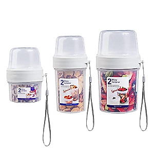 WXOIEOD 3 Pieces Breakfast Container Cups for Kids Adults, Large Capacity Clear Refillable Cereal Cup Portable Empty Containers Fruit Yogurt Oatmeal Cold Drinks Storage Box (150ml, 330ml,560ml), Grey