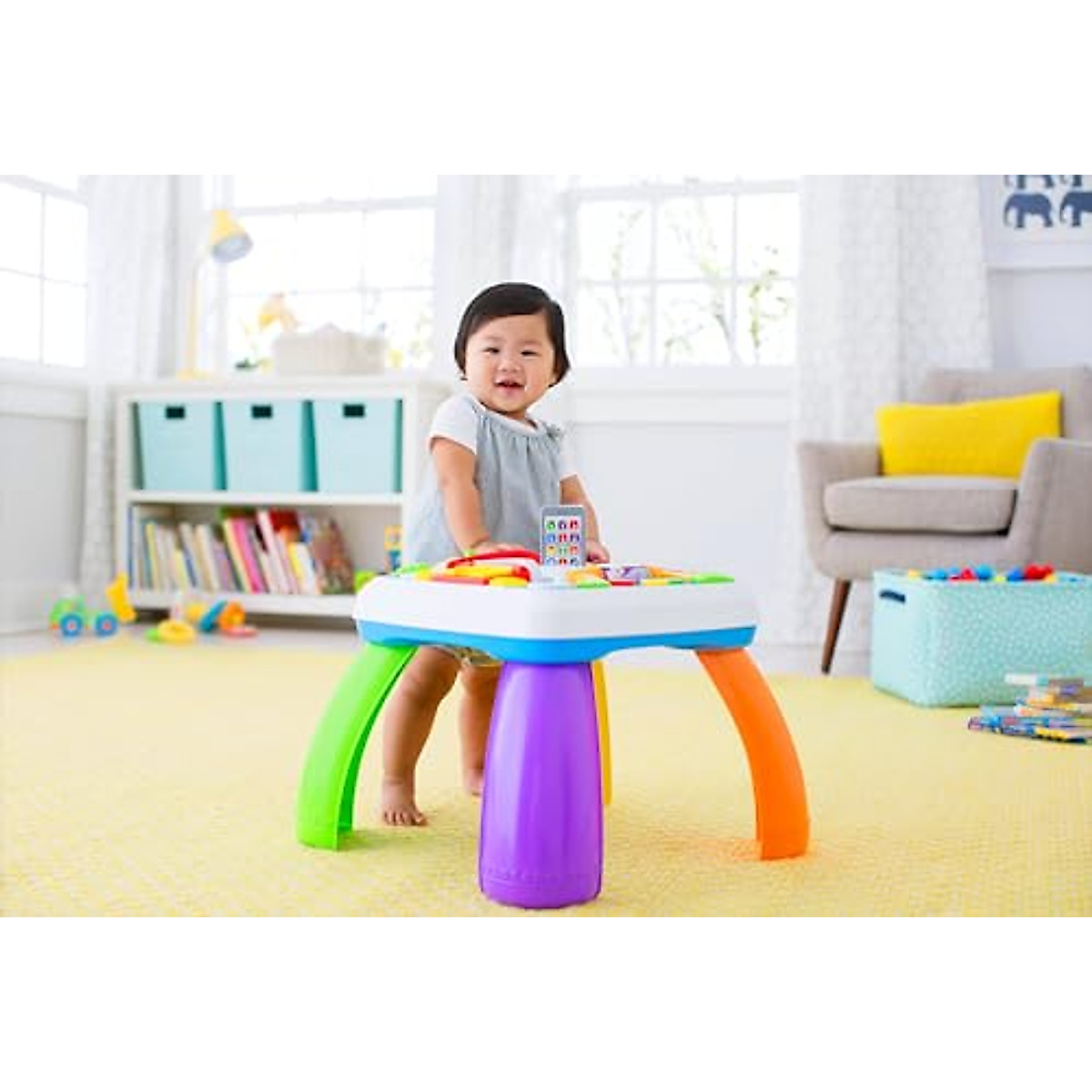Fisher-Price Baby to Toddler Toy Laugh & Learn Around the Town Learning Activity Table with Music & Lights for Infants Ages 6+ Months​ (Amazon Exclusive)