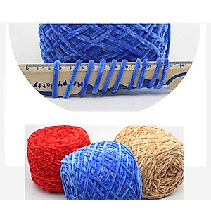 2 Balls Chenille Yarn,Soft Hand Knitting Bulky Chenille Velvet Yarn for Crochet Weaving Home Décor Projects DIY Craft 16oz/500g (35 Brilliant Purple)