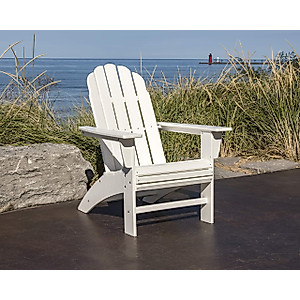 POLYWOOD AD600 Vineyard Curveback Adirondack Chair, White