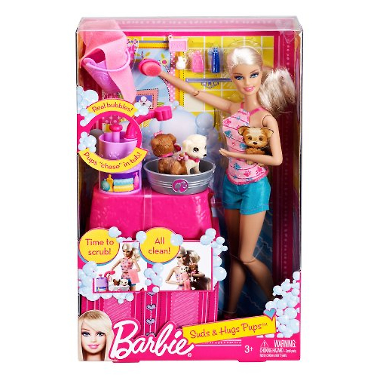 Barbie Suds and Hugs Pups Playset