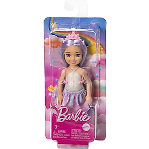 Barbie Unicorn-Inspired Chelsea Doll with Lavender Hair, Unicorn Toys, Horn Headband and Detachable Tail
