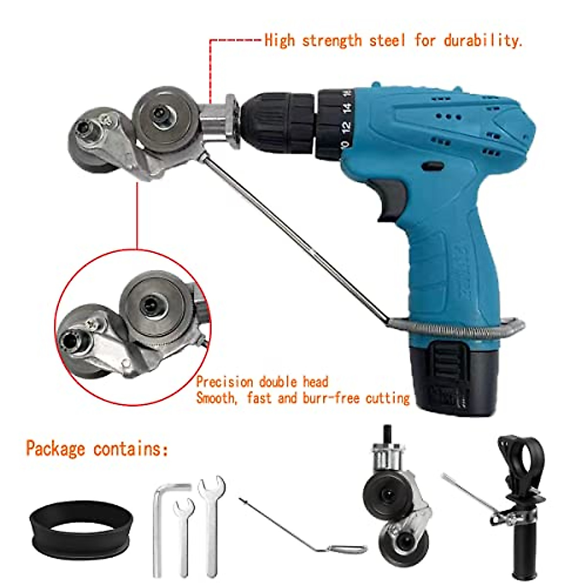 IHZZ Electric Drill Shears Attachment Cutter Nibblers, Metal Cutter, Sheet Plate Nibbler Safe and Durable Accessory for Cutting, (DZT-01A)