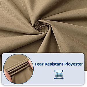 SunPatio Outdoor Curved Sectional Couch Cover, Heavy Duty Waterproof Patio Sofa Cover, All Weather Protection Patio Furniture Cover, Air Vent & Straps, 150"(back)/112"(front)L x 36"W x 38"/24"H, Taupe