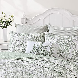 Laura Ashley Throw Pillow Decorative Pillow for Couch or Bed, Cottage Home Décor, 14 x 20, Bedford Green