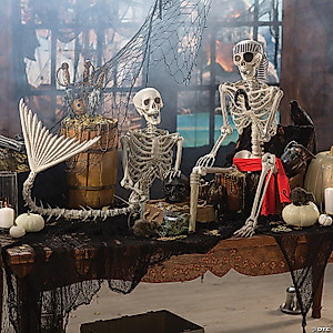 Fun Express 73", 6 Ft, Life Size Original Mermaid Skeleton decor Halloween Decoration, Plastic, Posable, Outdoor and Indoor Use, Halloween and Mystical Decor