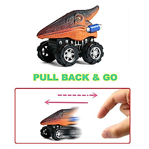 Dinosaur Toys for 2 3 4 5 6 7 Year Old Boys Girls, 8-Pack Dinosaur Toys Car for Kids 3-5, Stocking Stuffers for Kids, Christmas Easter Birthday Gifts Idea Party Favors Prizes, Easter Basket Stuffers