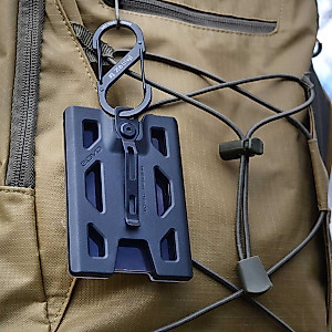 GOVO Badge Holder / Wallet - Durable Polycarbonate ID/Credit Holder with Metal Clip and 4 Cards Slot (Holds 1to 4 Cards) Black