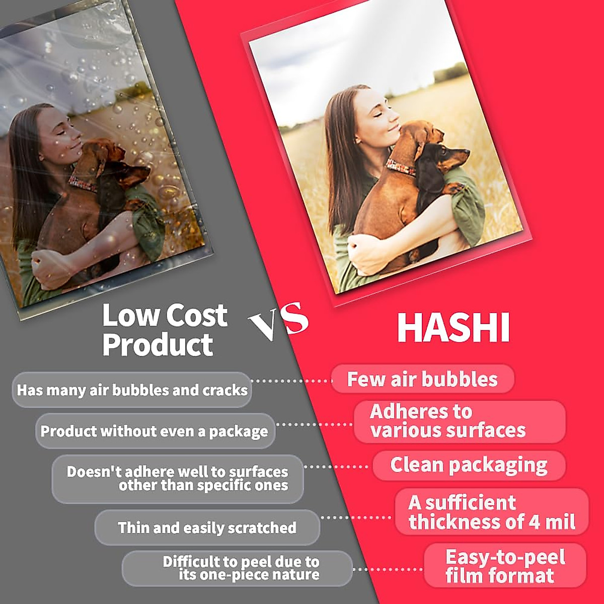 No Heat Laminating Sheets Self Sealing 8.5 x 11 Inch, 20 Pack, 4mil Thickness, No Machine Self Adhesive Laminating Sheets [Letter Size] by HA SHI