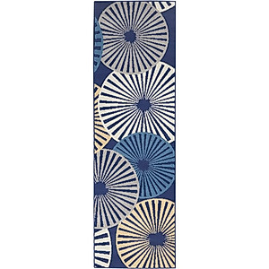 Nourison Grafix Geometric White 3' x 5' Area -Rug, Easy -Cleaning, Non Shedding, Bed Room, Living Room, Dining Room, Kitchen (3x5)