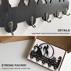 SANDIKSHA Cartoon Key Holder, Animation Style Wall Mount Organizer Wooden Key Rack with 5 Key Hooks, Rustic Home Wall Mounted Key Hangers Decor for Entryway Door Bathroom Kitchen，Gifts for Children…