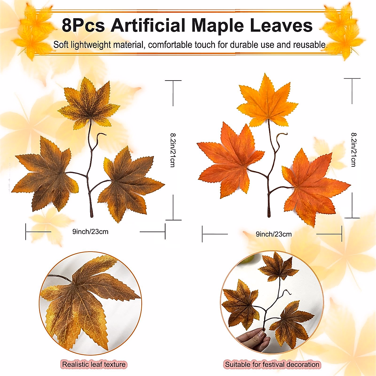 Fall Balloon Arch Kit Navy Blue Orange Sand White Metallic Gold Balloons Garland Maple Leaves for Thanksgiving Birthday Baby Shower Wedding Party Decorations