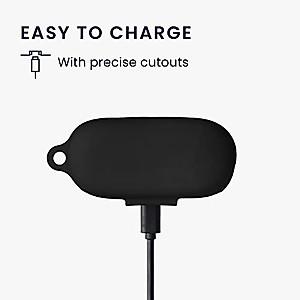 kwmobile Silicone Case Compatible with JBL Live Free NC+ TWS - Case Protective Cover for Headphones - Black