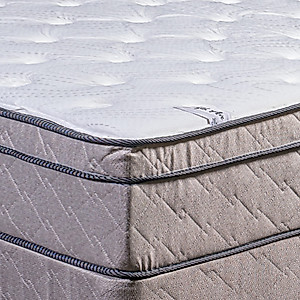 Greaton 13 Innerspring Eurotop Mattress and 4-inch Split Box Spring/Foundation Set with Frame No Assembly Required, Full XL, 53x79
