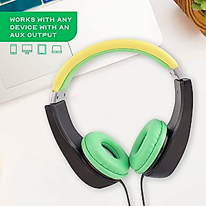 Sakar Kids Safe Over The Ear Headphones, Volume Limiter for Developing Ears, 3.5MM Stereo Jack, Recommended for Ages 3-9