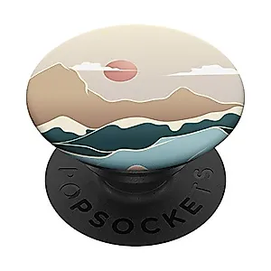 Retro Landscape Sun And Mountains PopSockets Swappable PopGrip