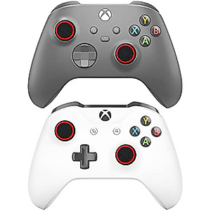 9CDeer Performance Joystick Analog Stick Thumb Grips Set of 6 Compatible with PS5, PS4, Xbox Series X/S Xbox One, Switch Pro Controller Black & red