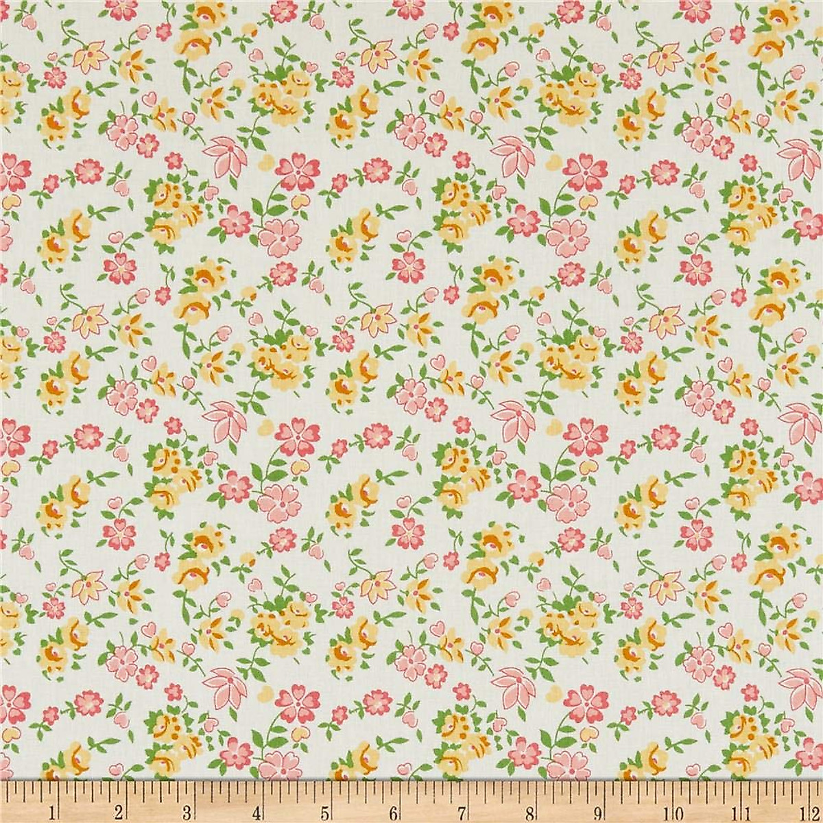 Riley Blake Granny Chic Sheets Yellow, Fabric by the Yard
