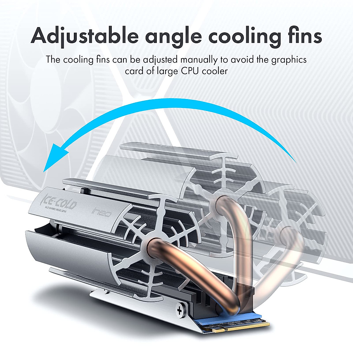 ineo M.2 2280 PCIe 5 SSD Rocket Heatsink Built with PWM Cooling Fan [M9]