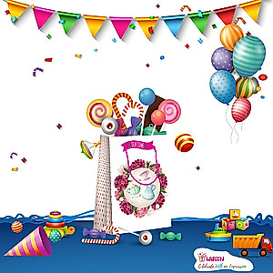 LARZN - Celebrate With an Impression Premium Tea Party Bags, Party Favor Bags, New, Treat Bags, Gift Bags, Goody Bags, Party Favors, Party Supplies, Decorations, 12 Pack