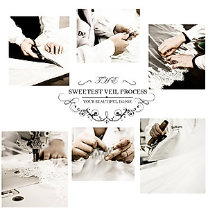 Unsutuo 2 Tier Wedding Veil Floor Length Bridal Veil with Comb Drop Veil Cut Edge for Bride (Ivory)