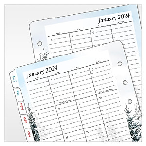 FranklinCovey - Seasons Two-Page Monthly Calendar Tabs (Compact, Jan 2024 - Dec 2024)
