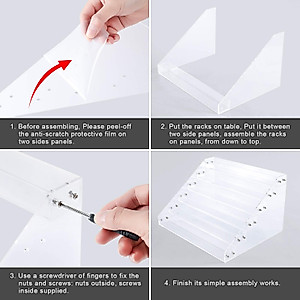 BTremary Clear Nail Polish Paint Organizer Holder Rack Shelf 6 Tier Acrylic Tattoo Ink Essential Oil Display Stand Holds Up to 48-96 Bottles for Table (Fit 1-2oz Bottles)