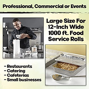 Mainstream Source® Large Bamboo Wrap Dispenser for 1000ft 12in Rolls – Extra Thick Foil and Plastic Wrap Organizer with Cutter & Labels, Works as Foil, Plastic Wrap, Parchment, or Wax Paper Holder