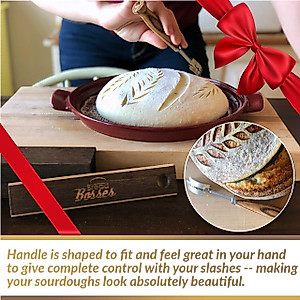 Bread Bosses Bread Bakers Lame Slashing Tool and 9 Inch Banneton Proofing Basket- Great as a Gift