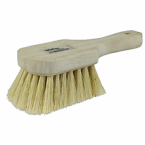 Weiler 72086 8" Utility Scrub Brush, Palmyra Fill, Short Handle, Wood Block