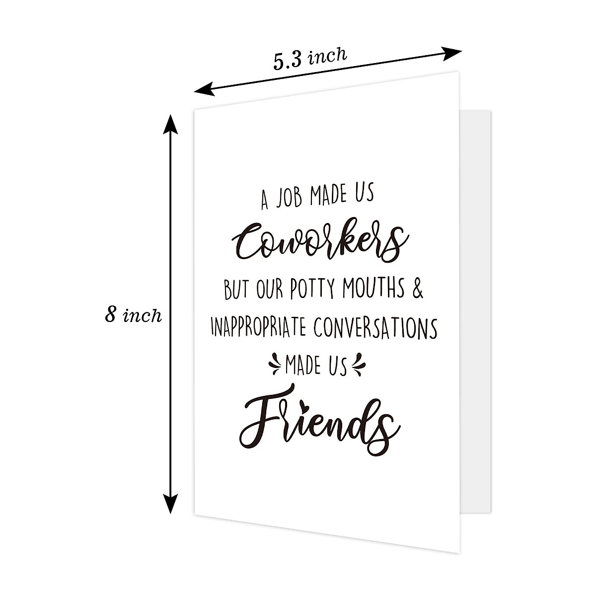 Ogeby Funny Birthday Card for Coworker Colleague, Humor Going Away Card for Work Friend, A Job Made Us Coworkers But Our Potty Mouth