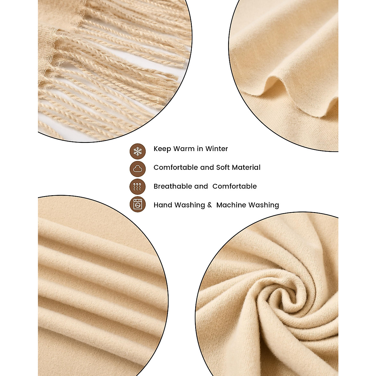 Premillow Scarfs for Women, Women's Scarves & Wraps, Classic Pashmina Shawls and Wraps, Cashmere Feel Scarfs for Women, Long Blanket Scarf