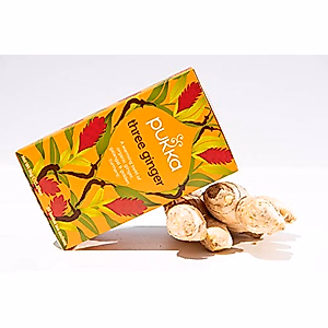 Pukka Three Ginger, Organic Herbal Tea With Turmeric & Galangal, Perfect for After Meals, 20 Count (3 Pack)