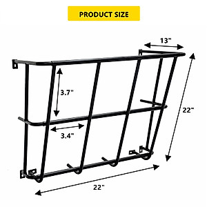 TMEE Hay Feeder Goat Rack Horse Sheep Wall Mount Feeder Heavy Duty Galvanized Steel Hay Basket for Cattle Cows Livestock in Farm
