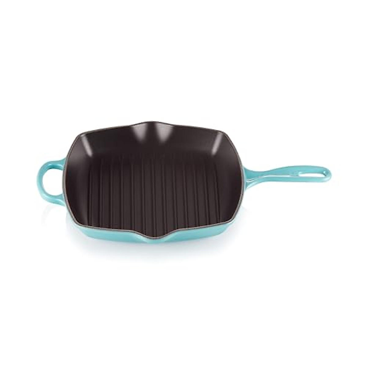 Le Creuset Enameled Cast Iron Signature Square Skillet Grill, 10.25", Caribbean