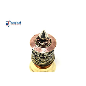 Thamelmart 4 Inch Height Very Artistic Stand Tibetan Prayer Wheel Om Mane Padme Hum Hand Crafted in Nepal