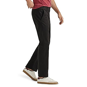 Lee Men's Extreme Motion Flat Front Regular Straight Pant Black 40W x 32L
