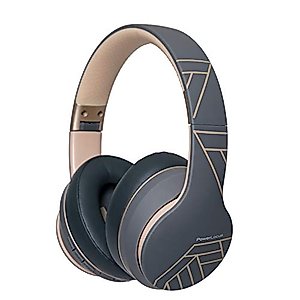 PowerLocus Wireless Bluetooth Headphones, Bluetooth Headphones Over Ear, Super Bass Hi-Fi Stereo, Soft Earmuffs, Foldable Wireless and Wired with Mic for Cell Phones, Online Class, Home Office, PC,TV