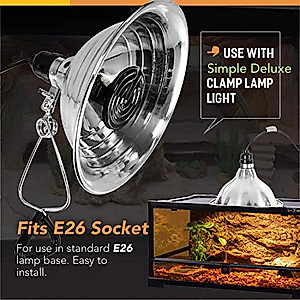Simple Deluxe 60W Reptile Ceramic Heat Emitter Heat Lamp Bulb No Light Infrared Brooder Heater, Digital Thermometer and Hygrometer with Temp & Humidity Probe for Amphibian Tank/Egg Incubator