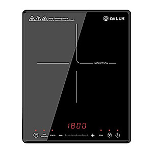 Portable Induction Cooktop, iSiLER 1800W Electric Induction Cooker Cooktop with Kids Safety Lock, Sensor Touch Countertop Burner with Timer for Apartment RV Camper
