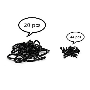 BERYLER Black Coat Hooks, 20-Pack 1”x2” Heavy Duty Single Wall Hooks with Metal Screws Included, Wall Mounted Hook for Hanging Clothes, Hats, Bags, Scarfs, Keys