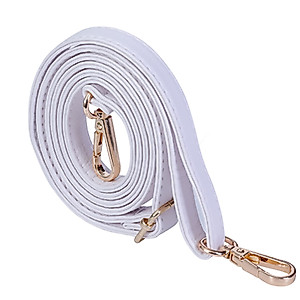 Xiazw Adjustable Soft PU Leather Shoulder Crossbody Purse Strap Bag Chain Replacement (White - Gold)