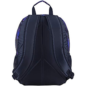 FUEL Active Backpack, Navy Blue/Pink Trim/Galaxy Print