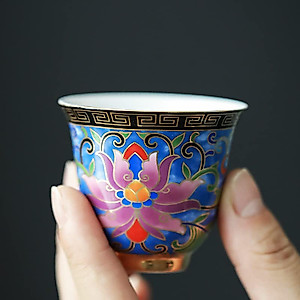 GUCTAY Traditional Chinese Tea Cup Asian cup Single tea cup Ceramic tea cup Kung Fu Tea Cup Porcelain teacup