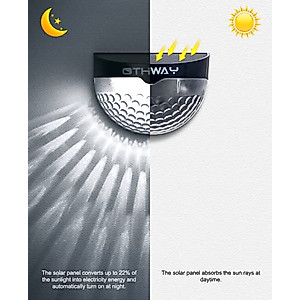 OTHWAY Solar Fence Post Lights Wall Mount Decorative Deck Lighting, Black, 4 Packs