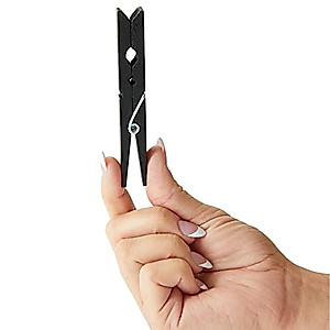 Juvale 100 Pack Wooden Clothespins for Hanging Laundry, Crafts, Photos (Black, 4 in)